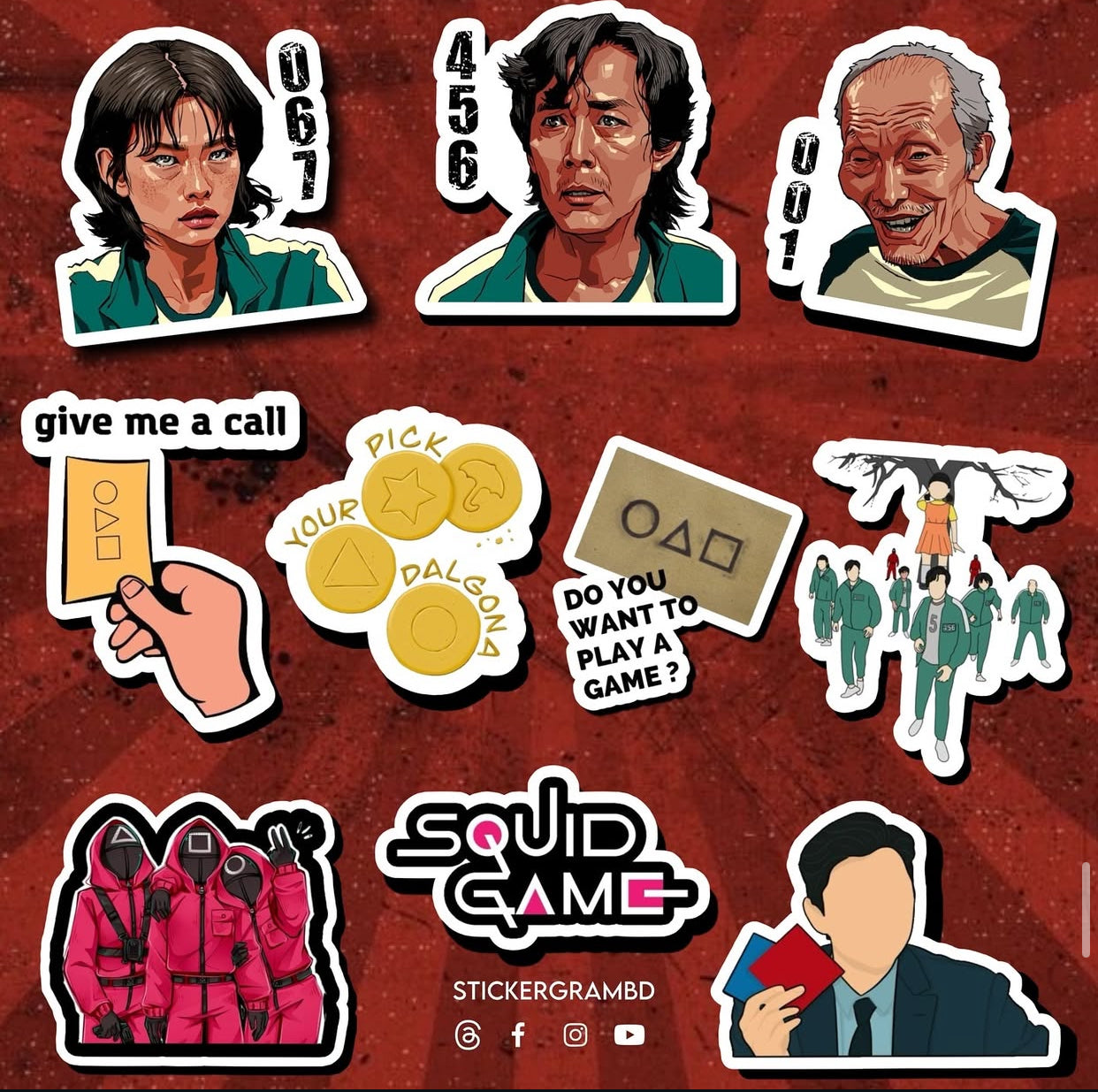 Squid Game Sticker Set 01 – Stickergram BD