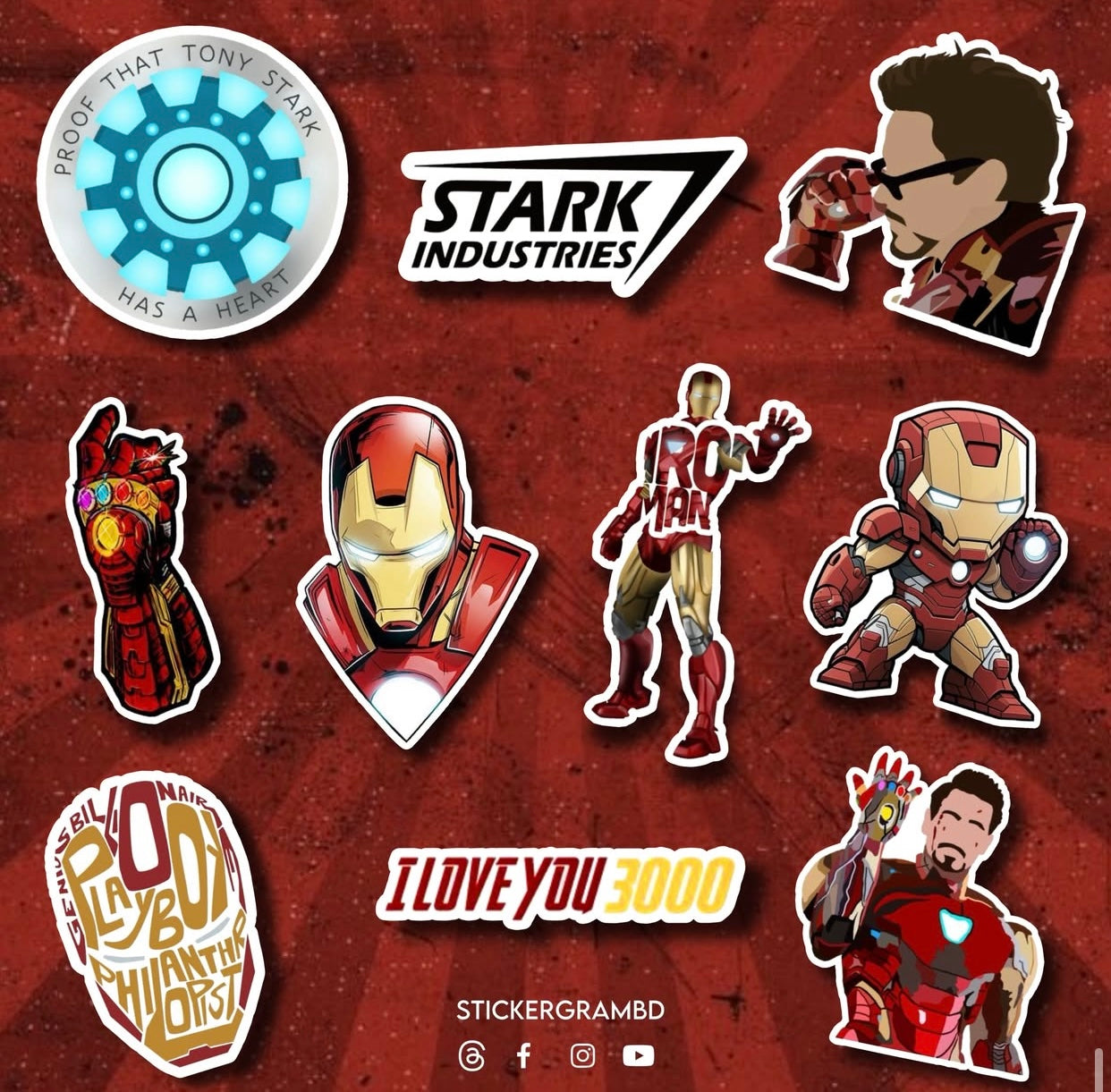 Iron Man Sticker Set – Stickergram BD