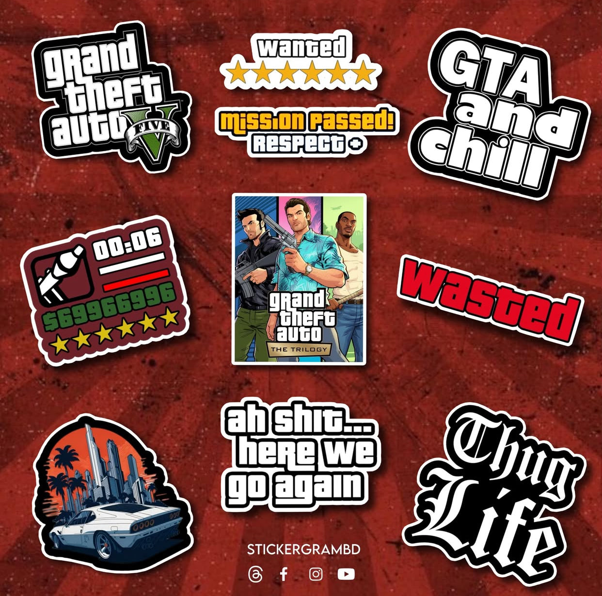 GTA Sticker Set – Stickergram BD