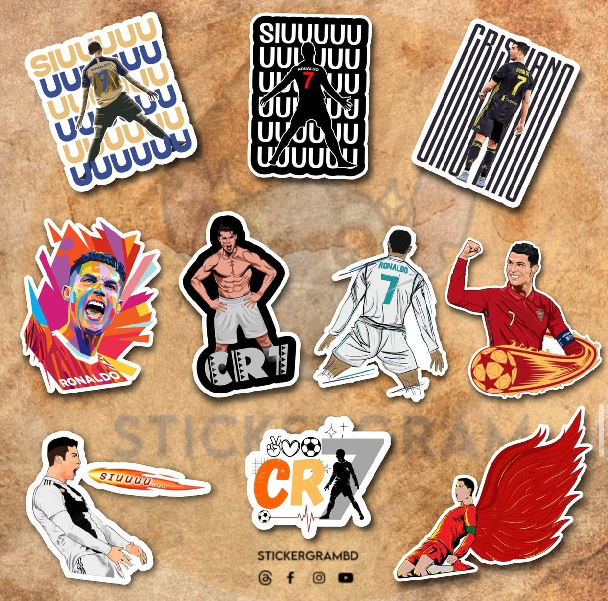 Cr7 Sticker Set 01 – Stickergram BD