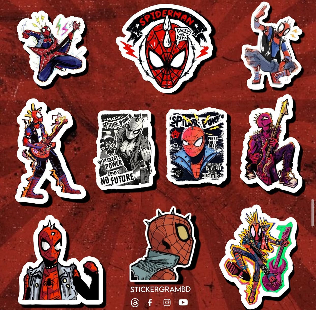 Spiderpunk Sticker Set – Stickergram BD