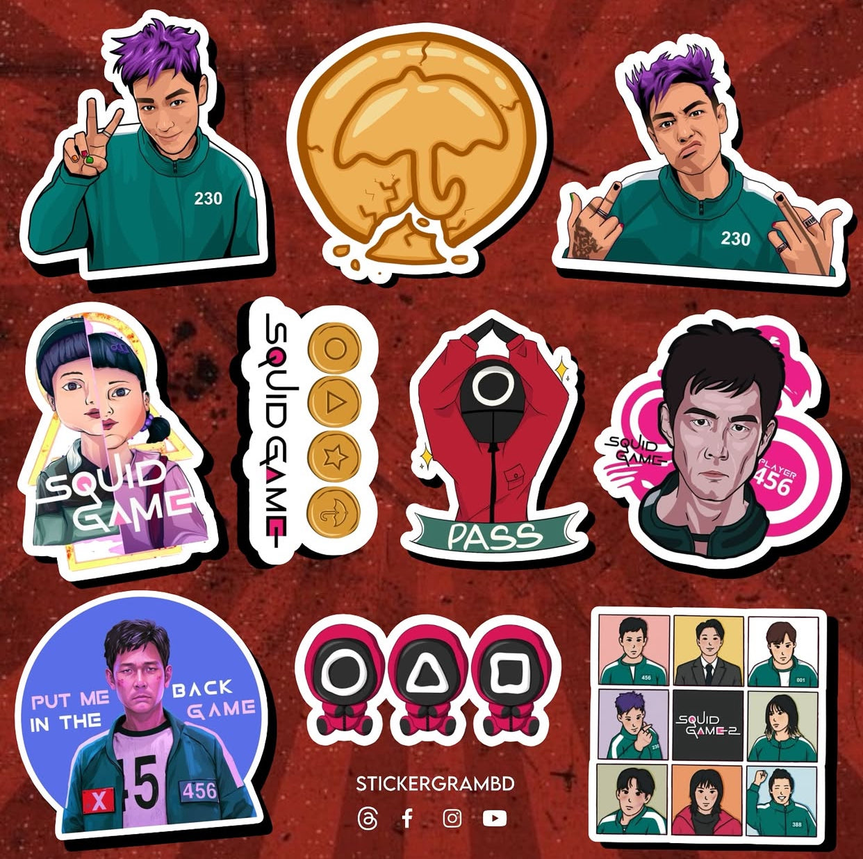 Squid Game Sticker Set 02 – Stickergram BD