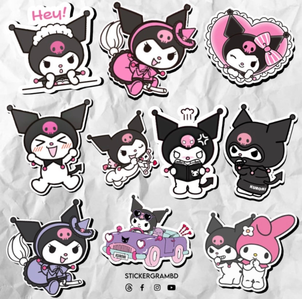 Kuromi Sticker Set 01 – Stickergram BD