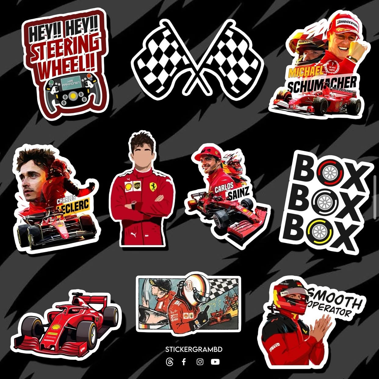 F1 Sticker Set 01 – Stickergram BD