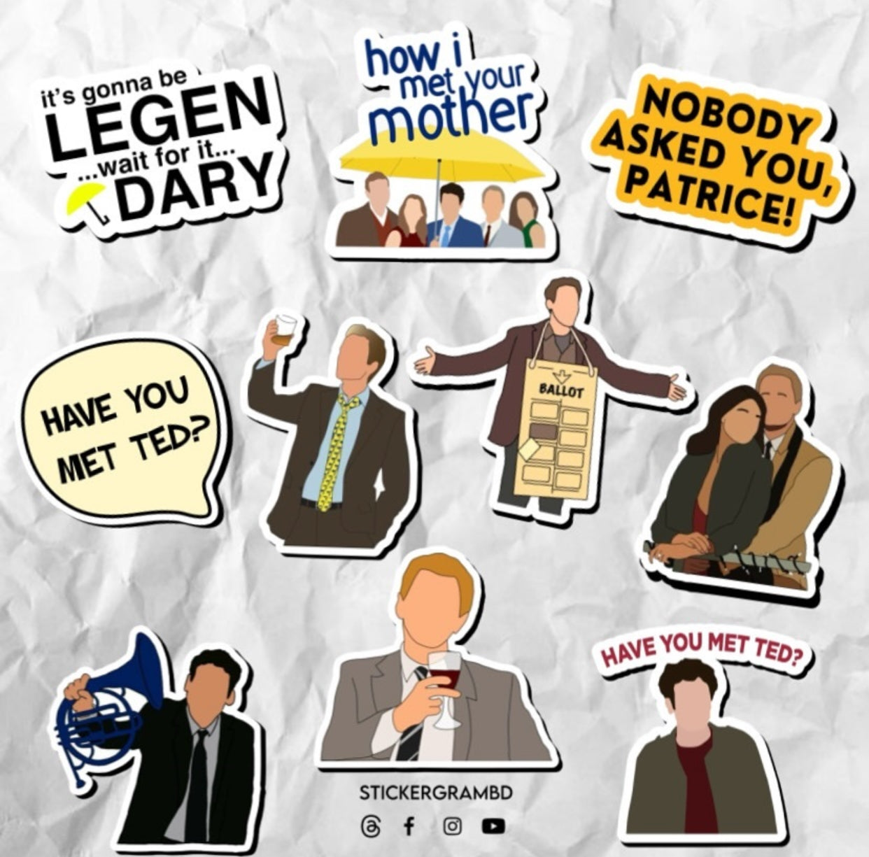 How I Met Your Mother Sticker Set – Stickergram BD