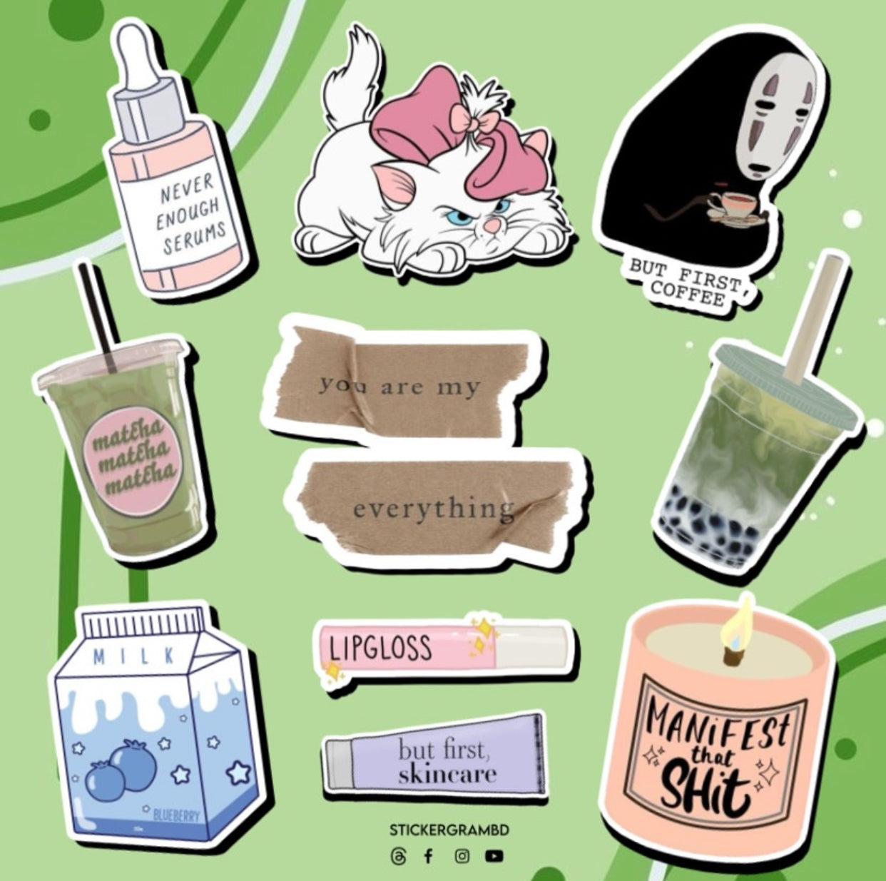 Aesthetic Self Care Sticker Set 01 – Stickergram BD
