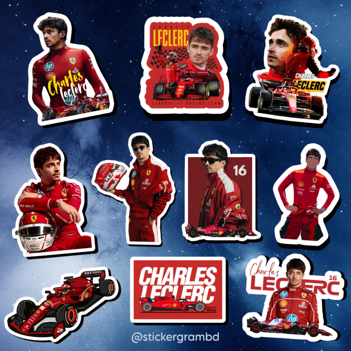 Charles Leclerc Sticker Set – Stickergram BD