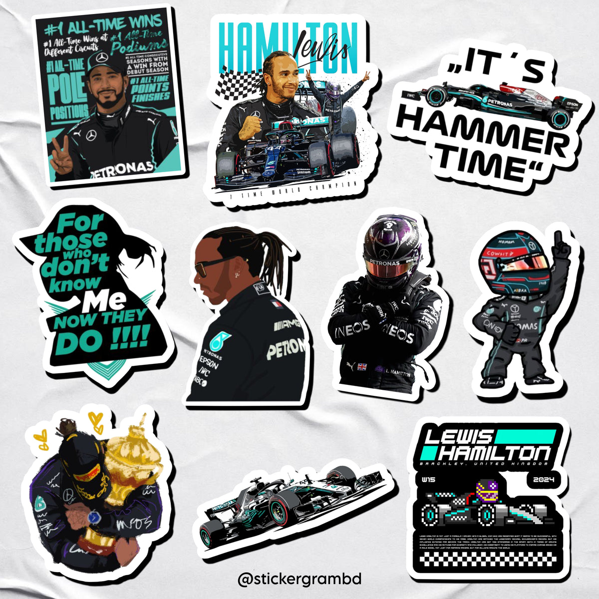 Lewis Hamilton Sticker Set – Stickergram BD