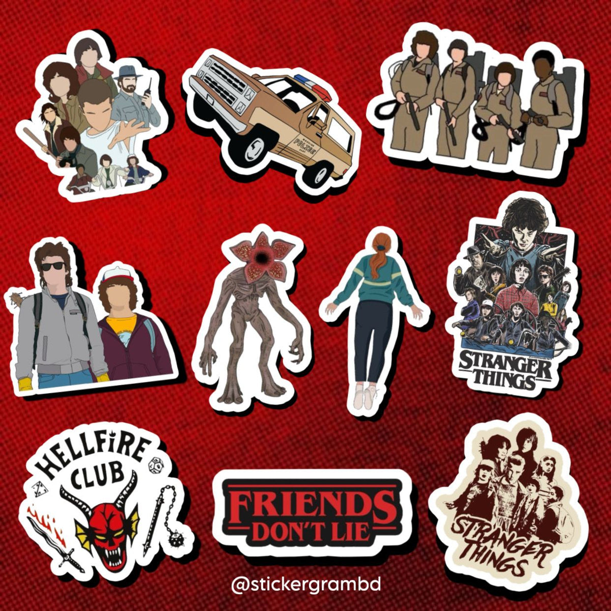 Stranger Things Sticker Set 01 – Stickergram BD